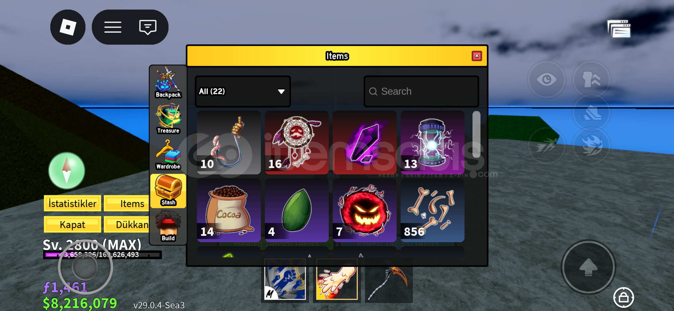 Blox fruit 2800 max Hesap.. İlan No: #4651056 | İtemSatış