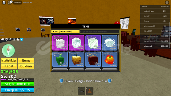 Blox Fruit 3 Hesap 700 level - 1642786 | İtemsatış