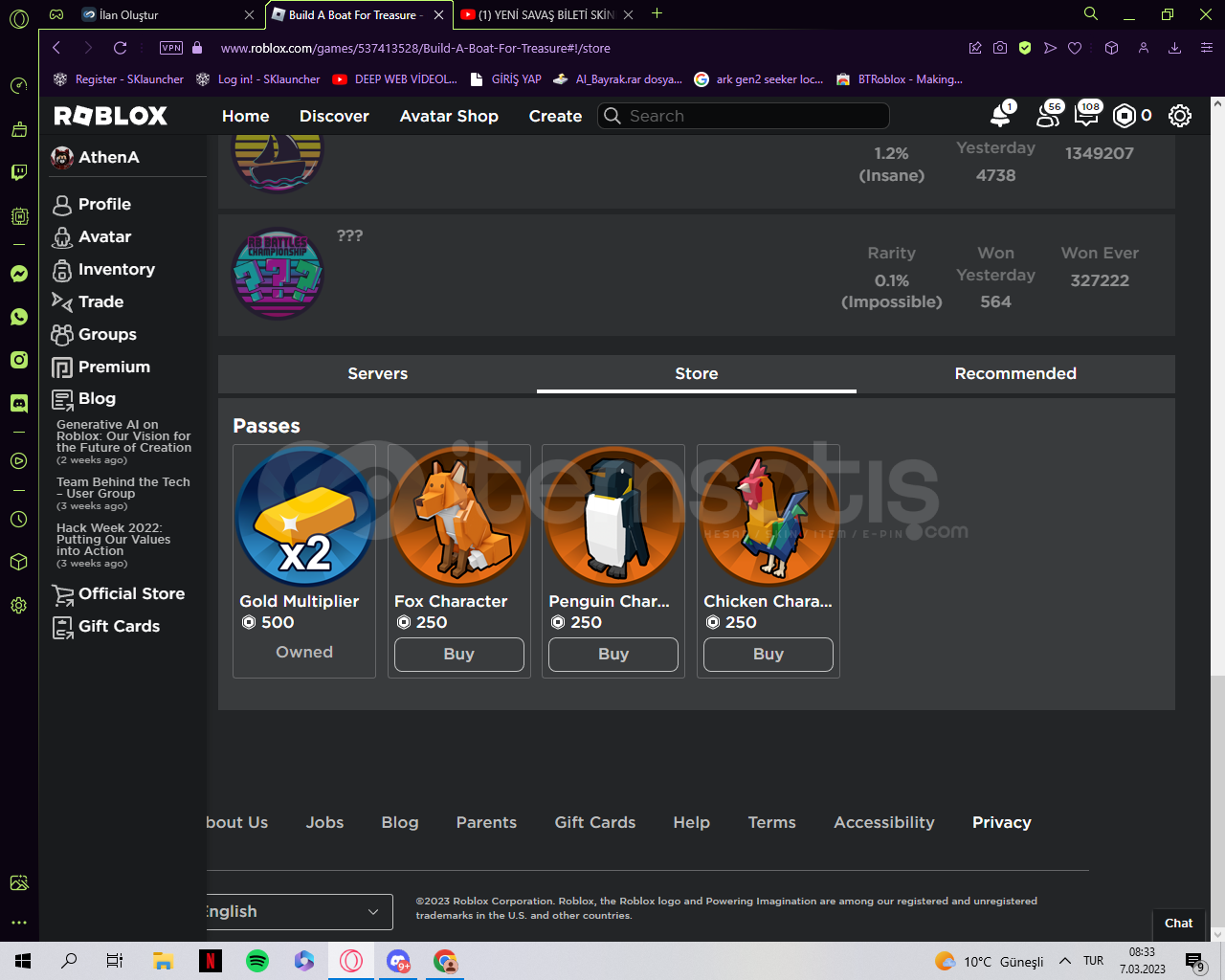 ROBLOX MÜKEMMEL 5K ROBUX GEÇMİŞ 2 LİMİTED ! - 1381708 | İtemsatış