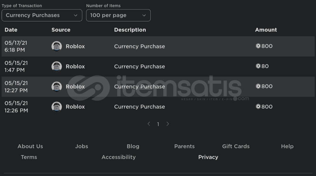 Robuxlu Roblox hesabi (2480 total robux) - 1636062 | İtemsatış